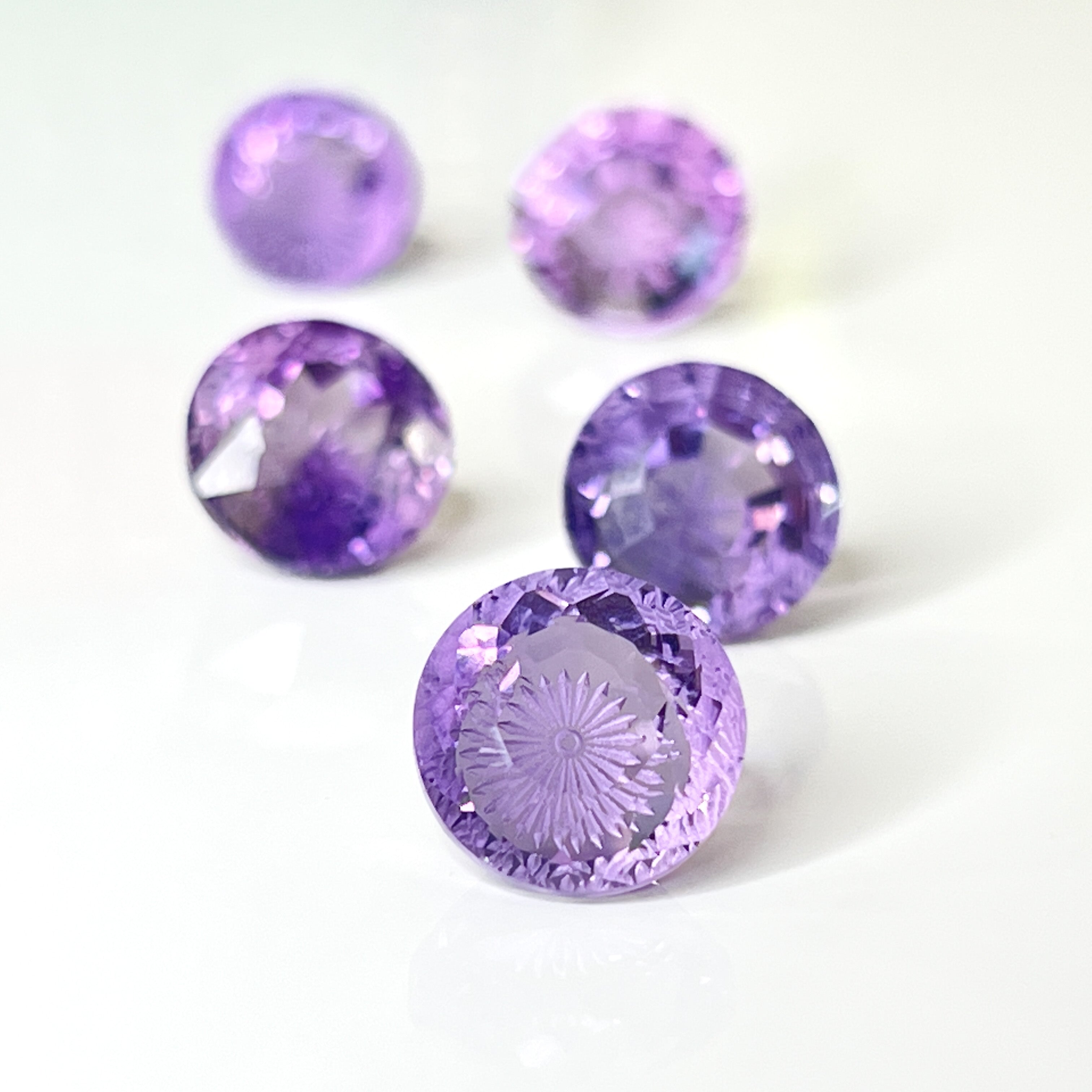 Engraved Amethyst Facets – Crunchy Mama's Crystals