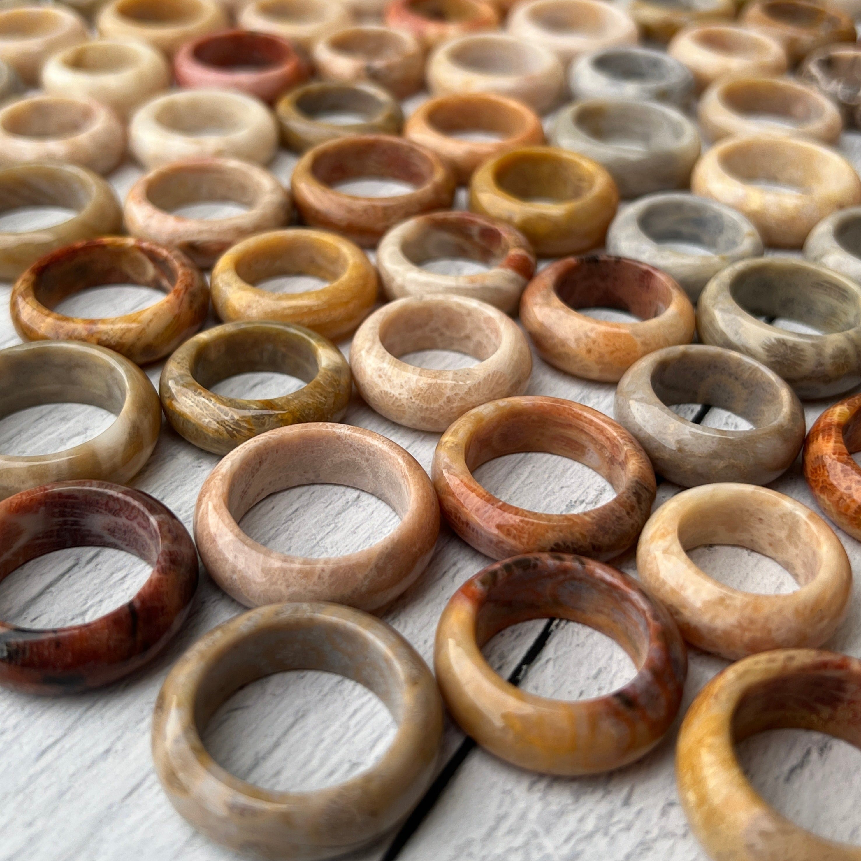 Coral Jasper Rings – Crunchy Mama's Crystals