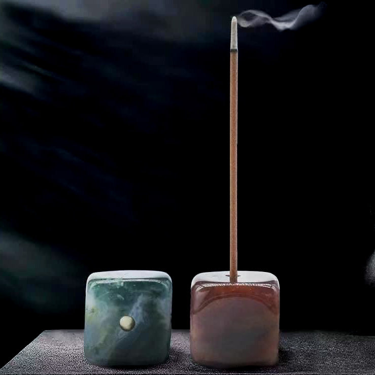 Moss Agate Incense Cube – Crunchy Mama's Crystals